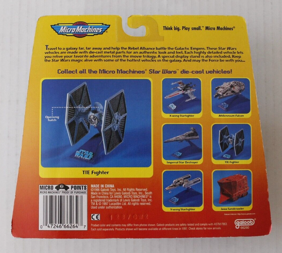 STAR WARS MICRO MACHINES TIE FIGHTER DIE CAST METAL GALOOB 1997 | eBay
