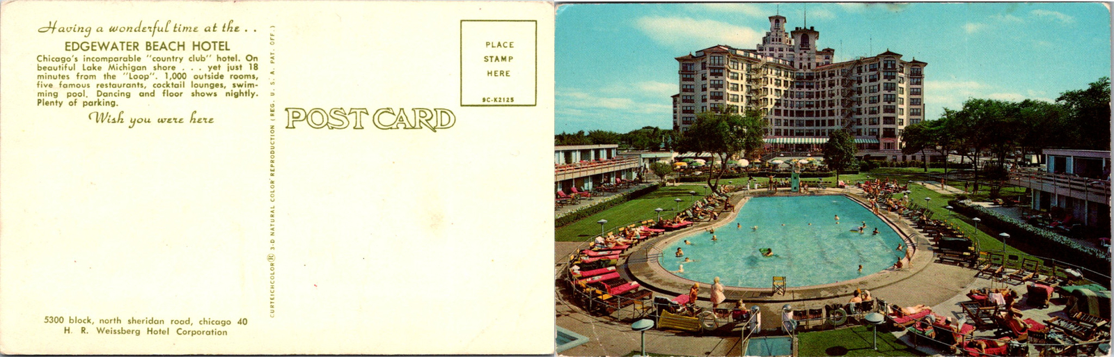Vintage Edgewater Beach Hotel MI Postcard Unused 51401 | eBay
