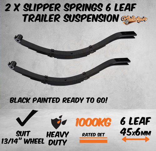 2x 6 LEAF SPRING TRAILER SLIPPER SPRING SUSPENSION SLIPPER EYE PAIR ...