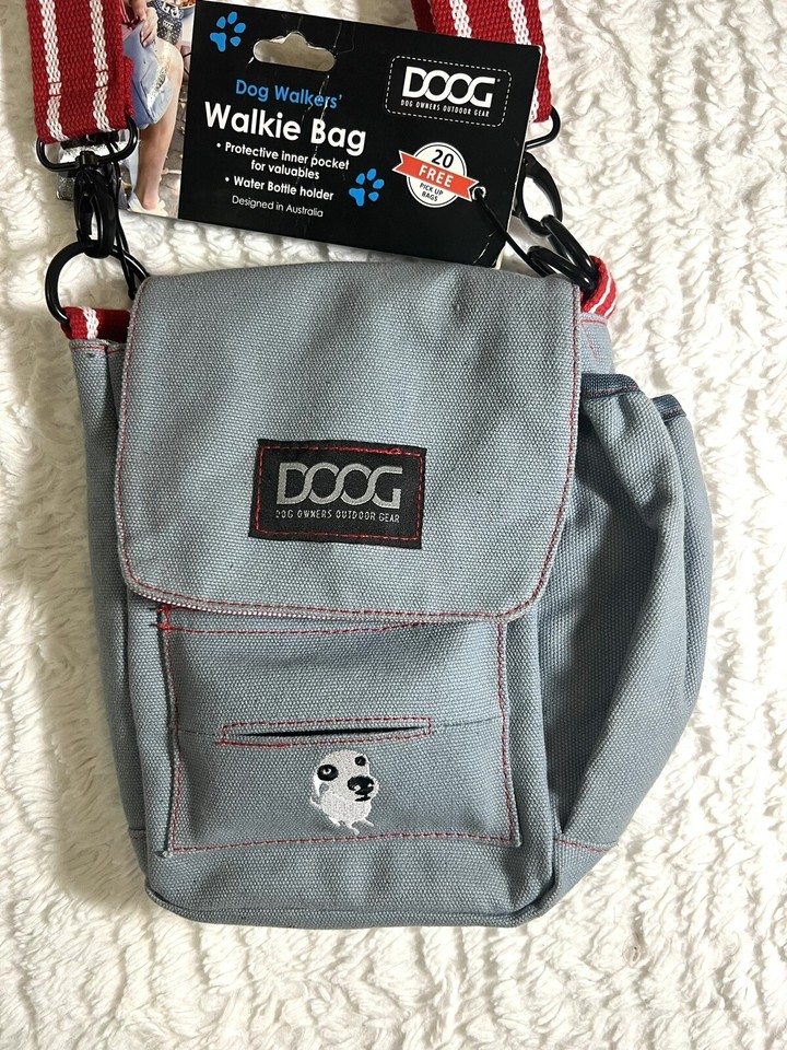 DOOG Blue or Blueish Gray Dog Walkers' Walkie Shoulder Bag W/ Waste ...