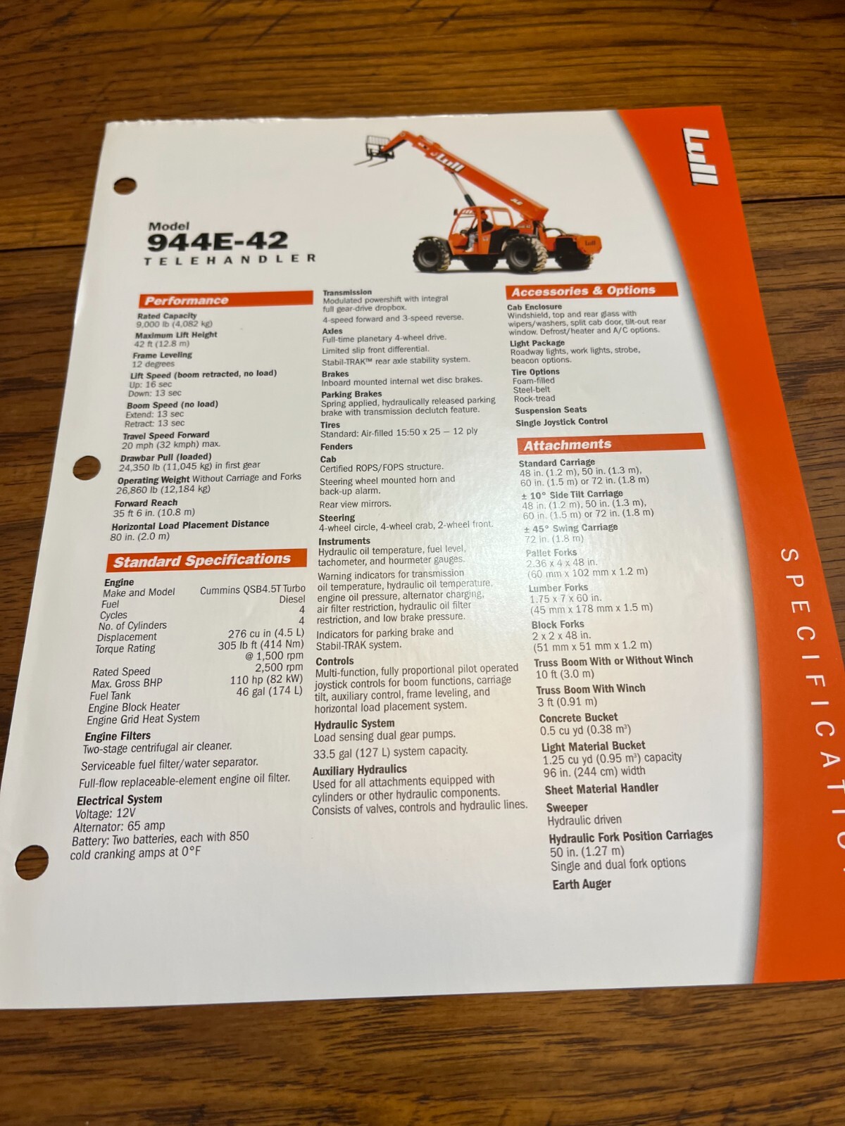 Lull Highlander Model 944E-42 Forklift Loader Brochure AMIL22 | eBay