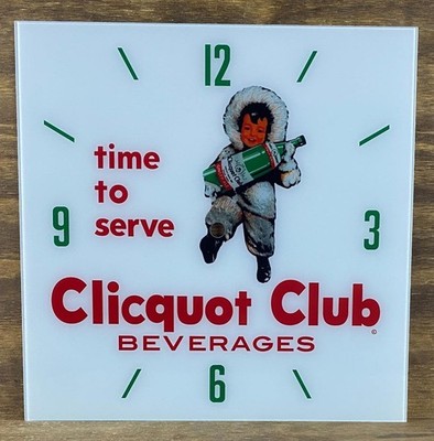 Clicquot Club Beverages Square Glass Replacement Face for Pam Clock ...
