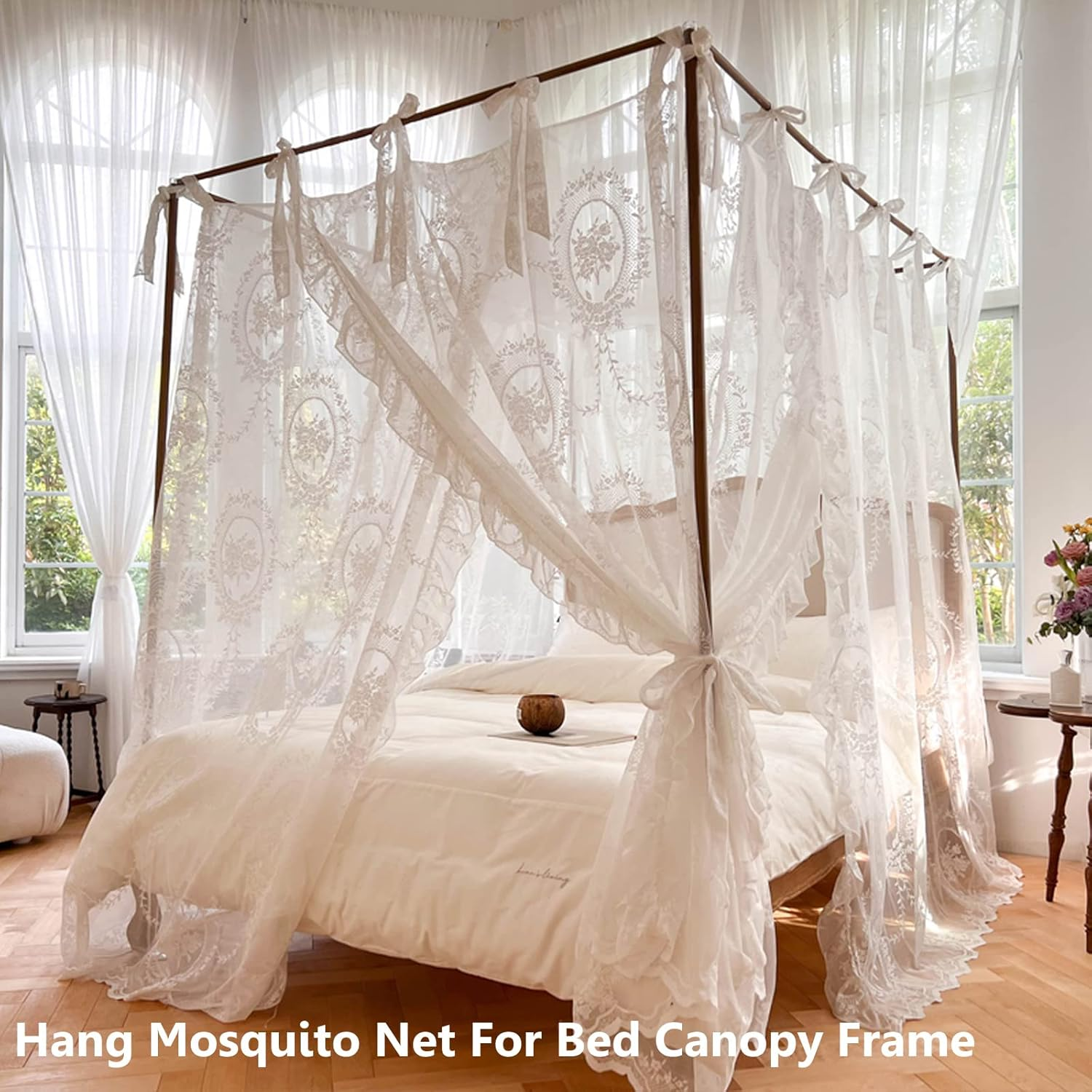 Outer Bed Support Canopy Bed Frame Post Queen Size Stainless Steel Bed ...