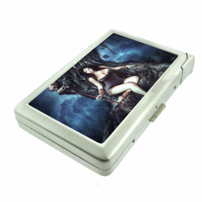 Hot Anime Witches D15 Cigarette Case with Built in Lighter Metal Wallet ...