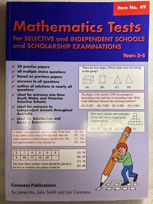 Mathematics Tests for Selective Schools No. 49-Year 5-8 | eBay Australia