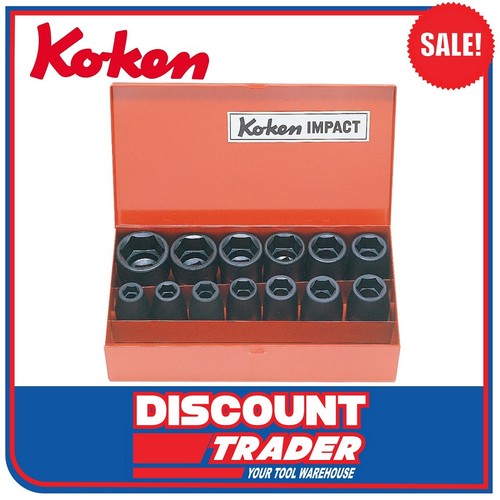 Koken Impact Socket Set 1/2″ Square Drive 10-27mm Metric 13 Piece ...