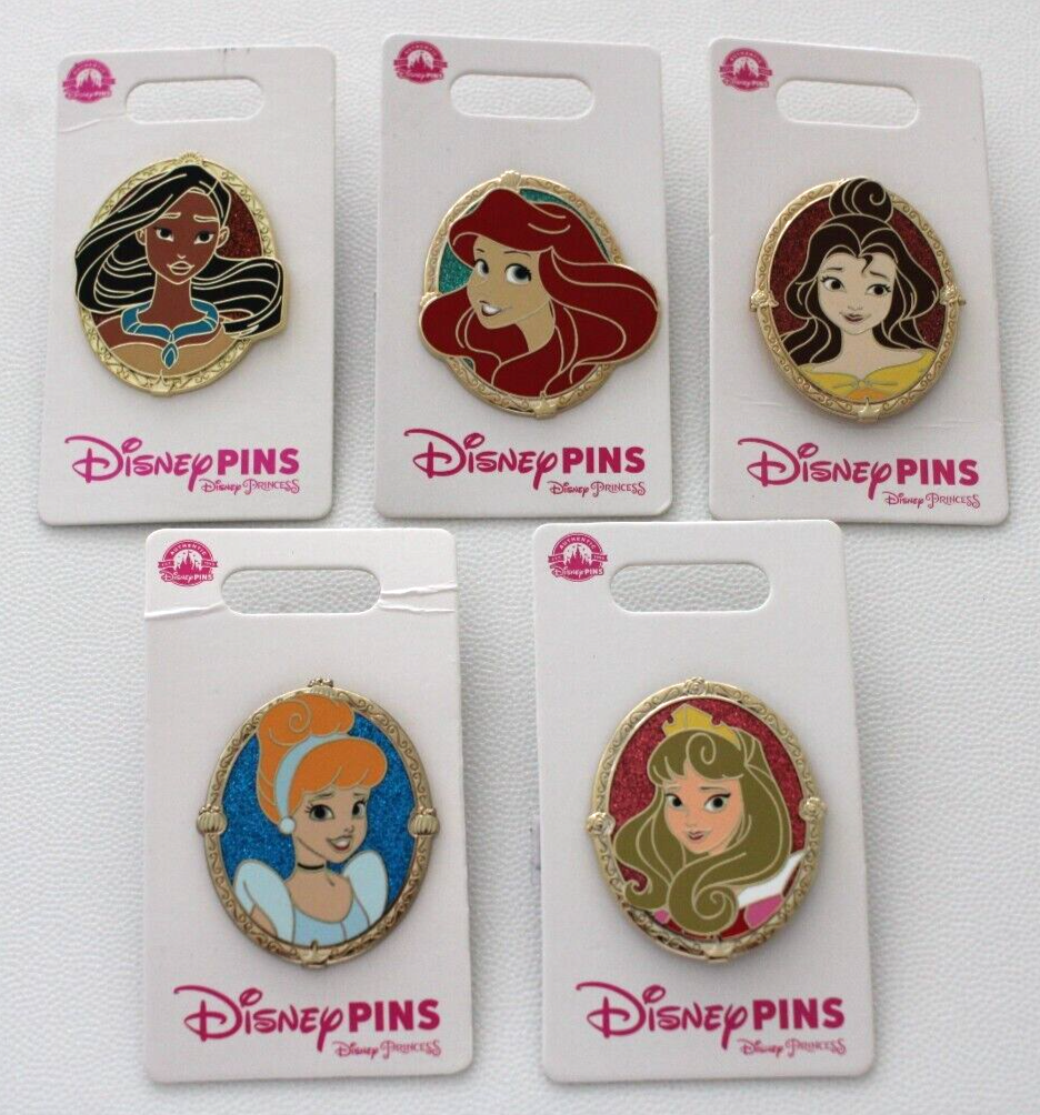 Disney Pin Princess Portrait Gold Frame 5 Pin Lot 2022 | eBay