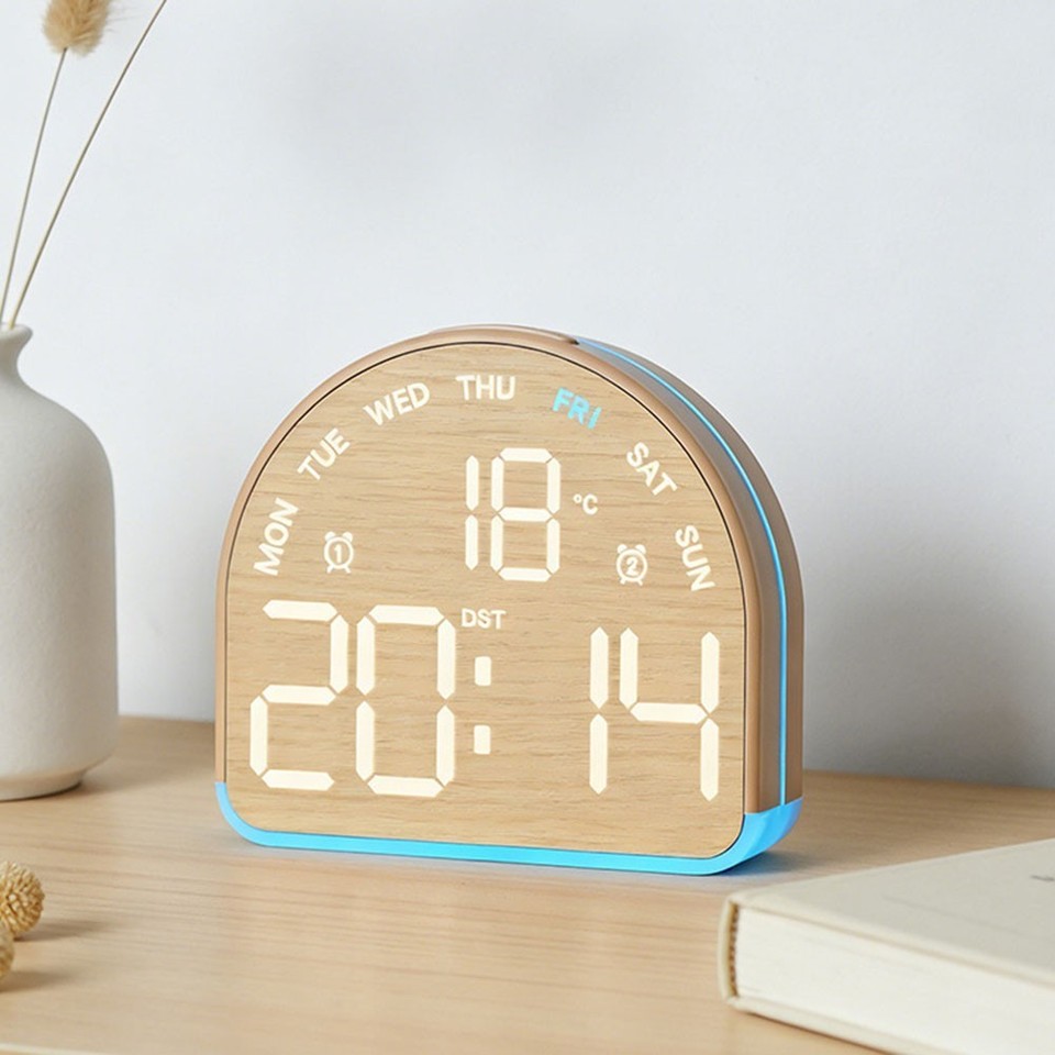 LED Digital Table Clock with Time Day Temp Countdown and Auto Light ...