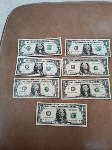 Star Notes Lot Most Good Shape.. Mixed Years some Fancy Serial# 6 total ...