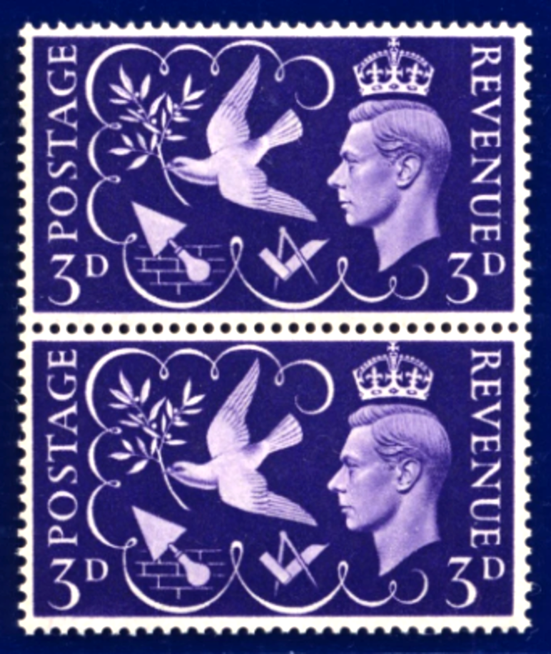 1946 MASONIC STAMPS. A BEAUTIFUL PAIR, SUPERB UNMOUNTED MINT, POST FREE ...
