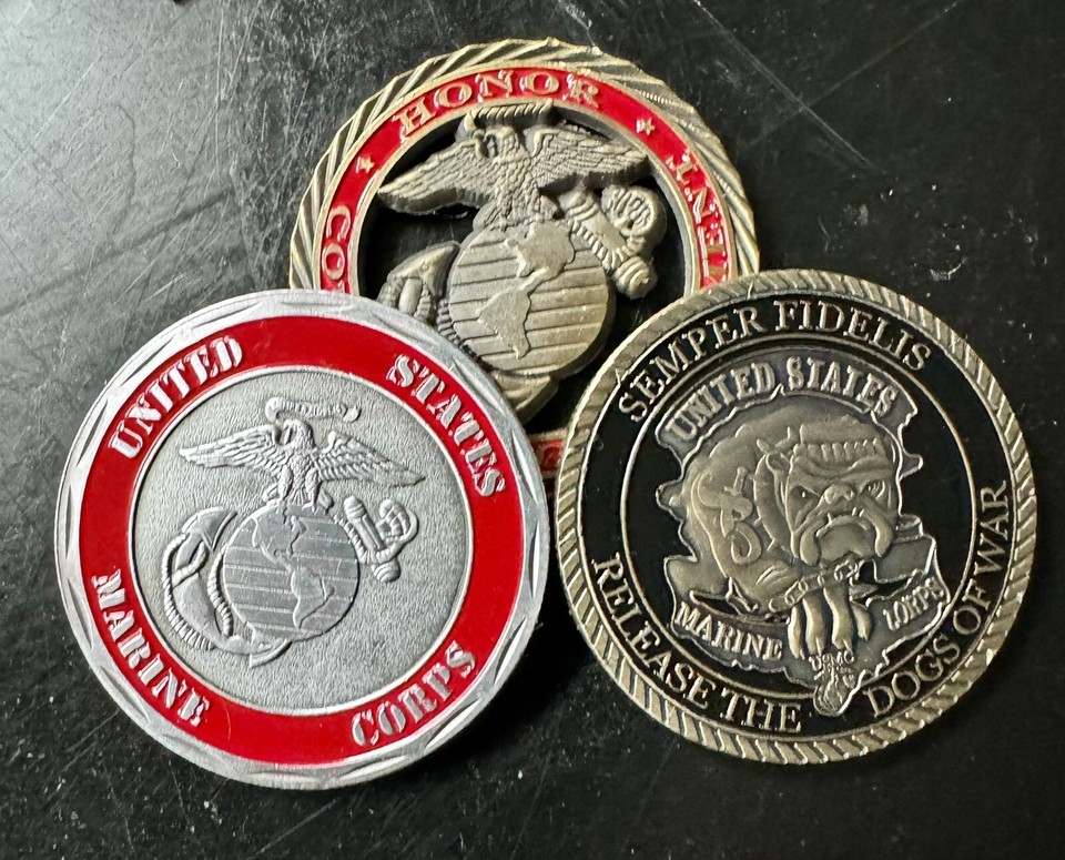 USMC United States Marine Corps Challenge Coin Set Of 3 | eBay