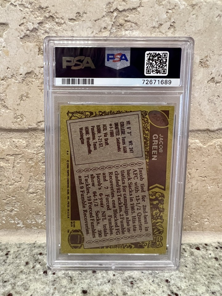 PSA Graded 1986 Topps Jacob Green #206 - Only 49 Higher | eBay