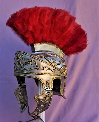 Gold & silver Emperor Augustus Roman Officer helmet Legate Tribune ...