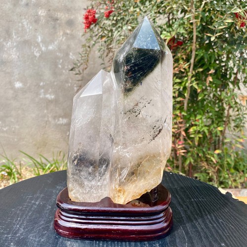 6.8LB Natural crystal, Double pointed pointed transparent green ghost ...