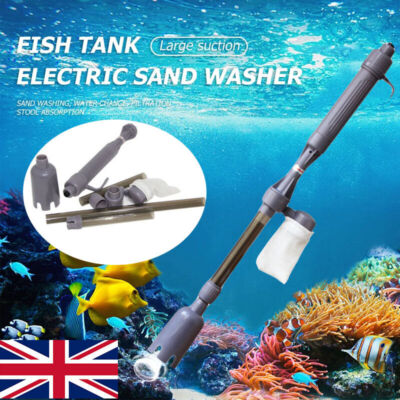 Electric Fish Tank Aquarium Vacuum Gravel Cleaner Hoover Siphon Pump ...