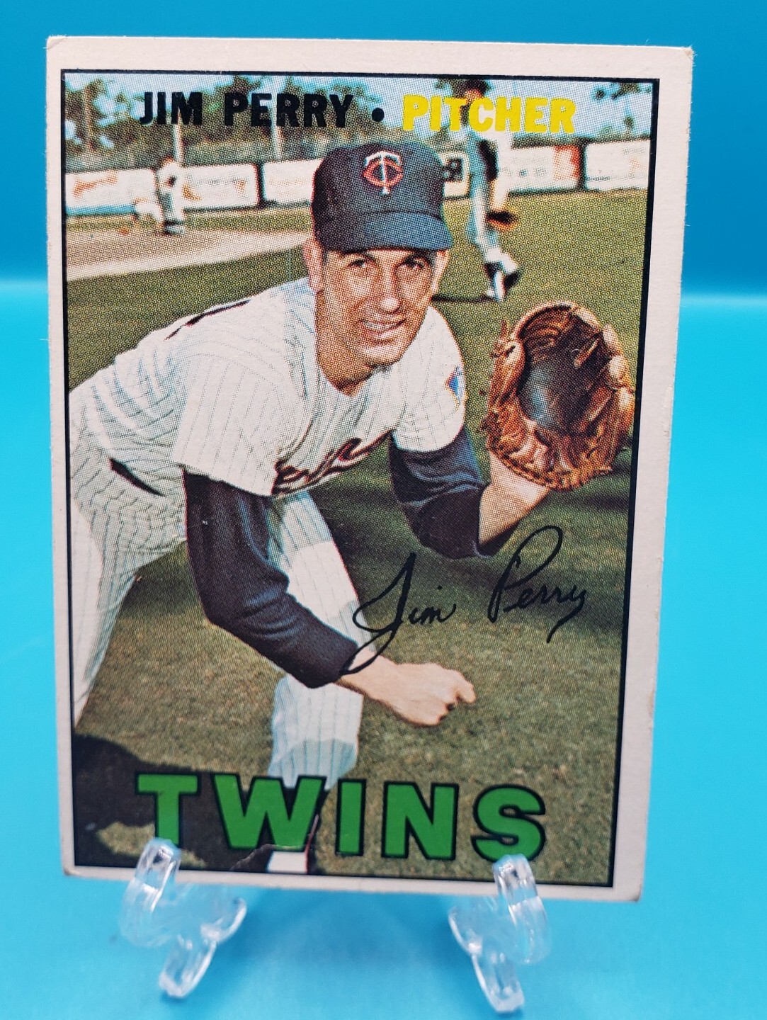 1967 Topps Baseball Card Set Break #246 Jim Perry Pitcher Minnesota ...