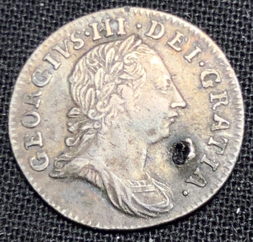 1762 United Kingdom 3 Pence coin, XF, George III Holed | eBay