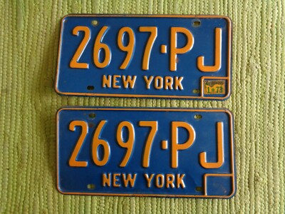 1966 67 68 69 70 71 72 w/73 Reg New York License Plate Pair NY Tag 2697 ...