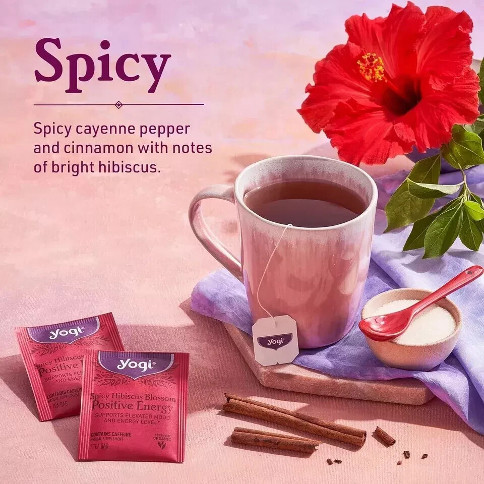 YOGI TEA Organic , S. Hibiscus Blossom Stress Relief 16 TB , 32g Free ...