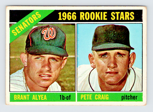 1966 Topps Card, #11 Brant Alyea & Pete Craig, Washington Senators ...