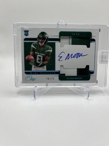 2021 Panini One Elijah Moore Rookie Patch Auto Autograph RC # 28/75 ...