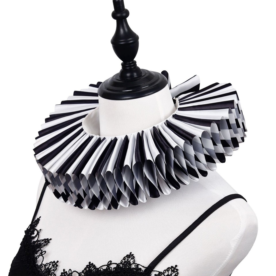 1Pc Elizabethan Clown Collar Victorian Renaissance Ruffle Collar ...