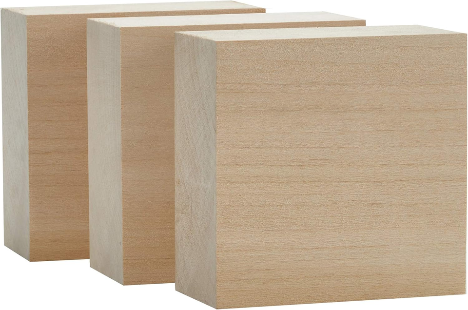 Basswood Carving Blocks Large 4X4X2 Inch Wood Blanks DIY Wood Signs for ...