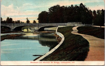 Vintage Postcard Boulevard Meridian St. Bridge Indianapolis Indiana ...