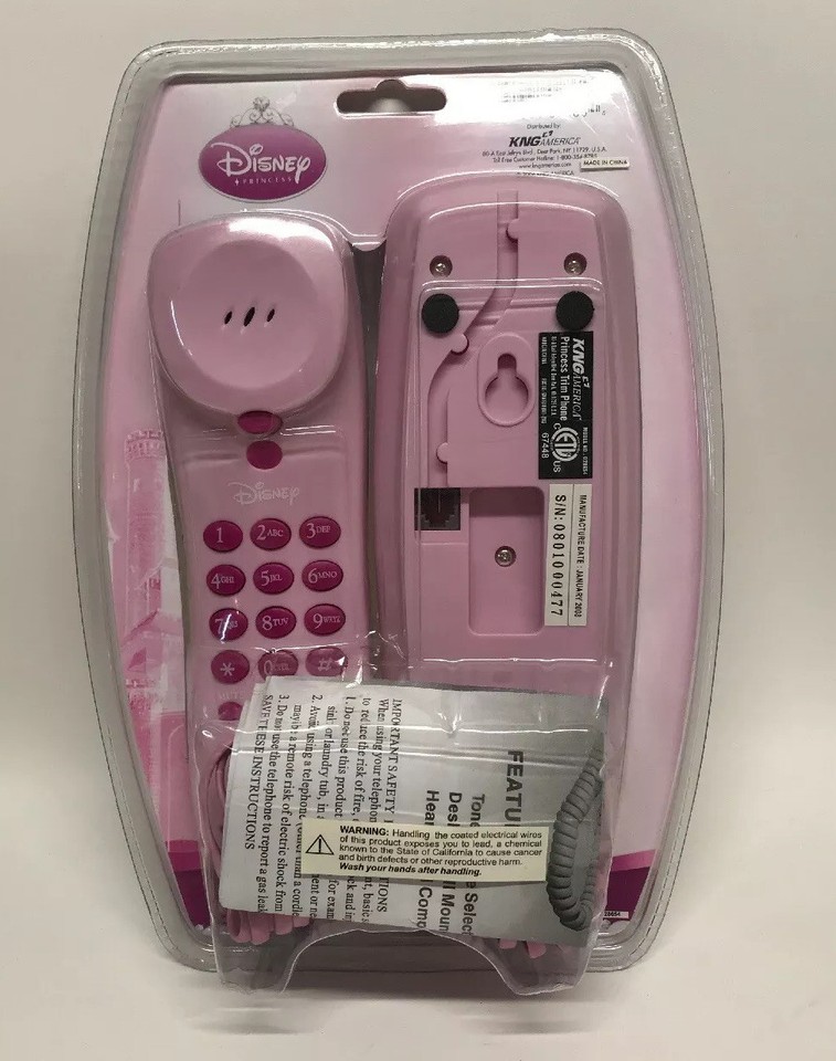 DISNEY PRINCESS Pink Trim Line Phone Desk With Wall Mount EUC | eBay