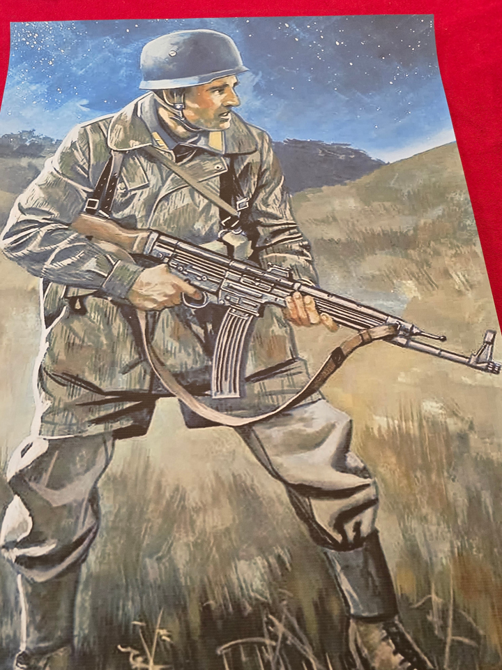 WW2 WWII German LUFTWAFFE PARATROOPER w MACHINE GUN Military War Poster ...