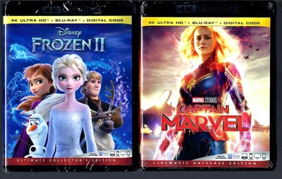 FROZEN II 4K + BLU-RAY+ DIGITAL & CAPTAIN MARVEL 4K + BLU-RAY NEW ...