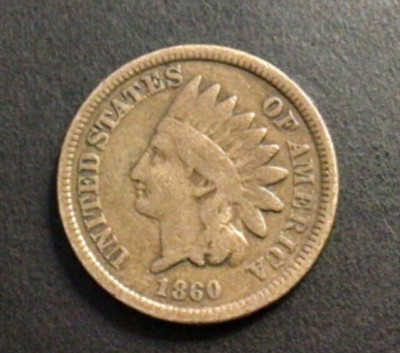 1860 Pointed Bust Indian Head Cent Penny, VG+ Details. F115 | eBay