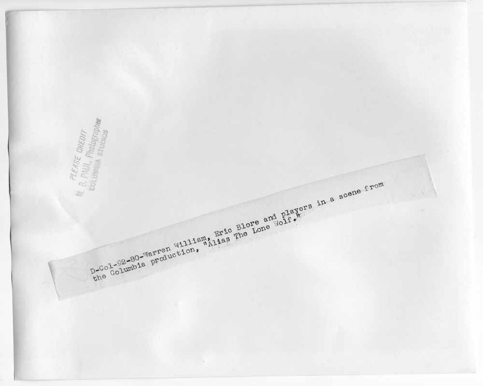 o30408 1940 orig photo Warren William, Eric Blore film The Lone Wolf ...