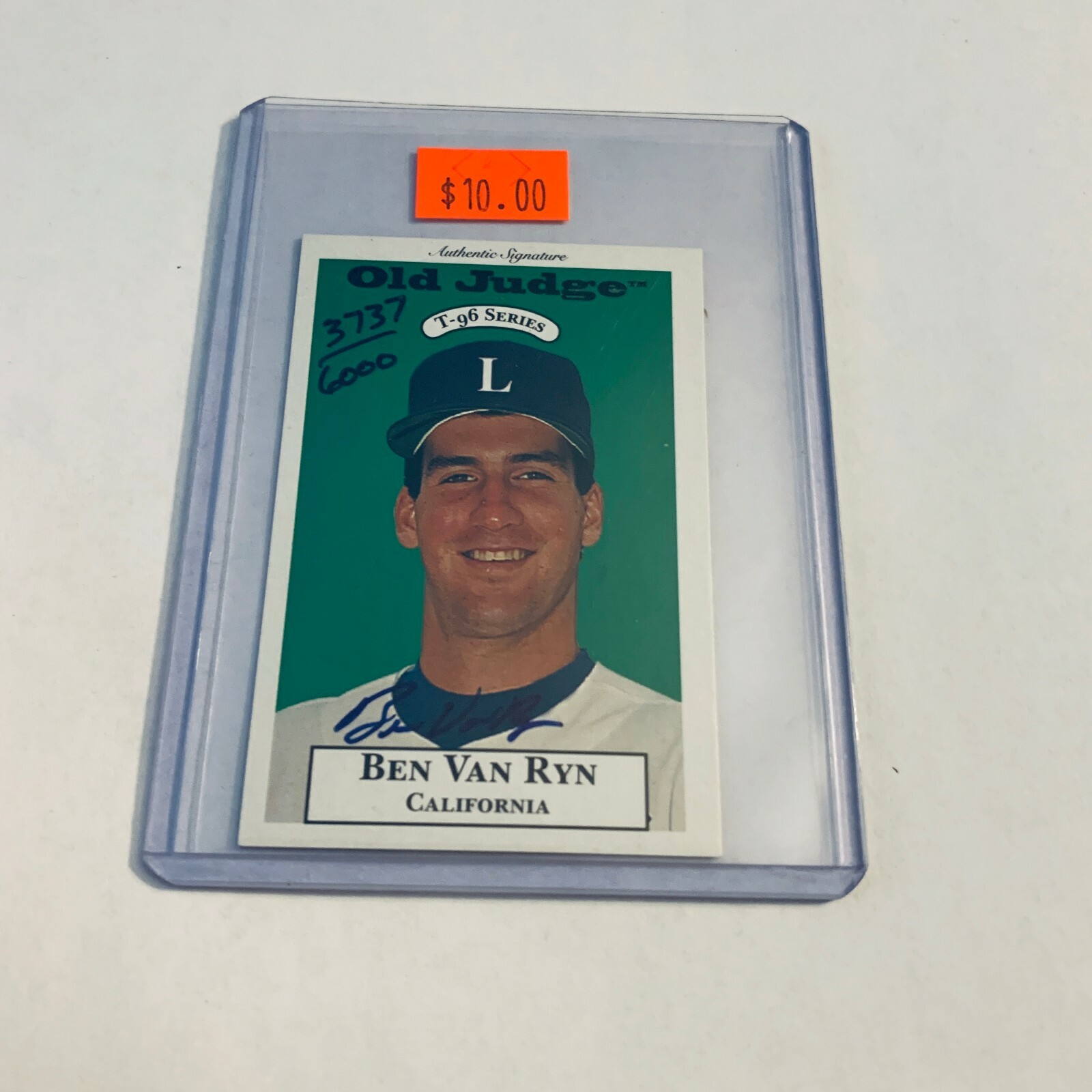 F95657 1996 Signature Rookies Old Judge Signatures #34 Ben Van Ryn/6000 ...