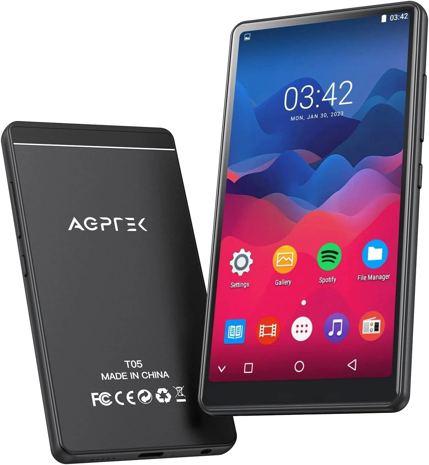 AGPTEK T05 8GB MP3 Bluetooth 4" Touch Screen MP4 Player Free 32GB Micro ...