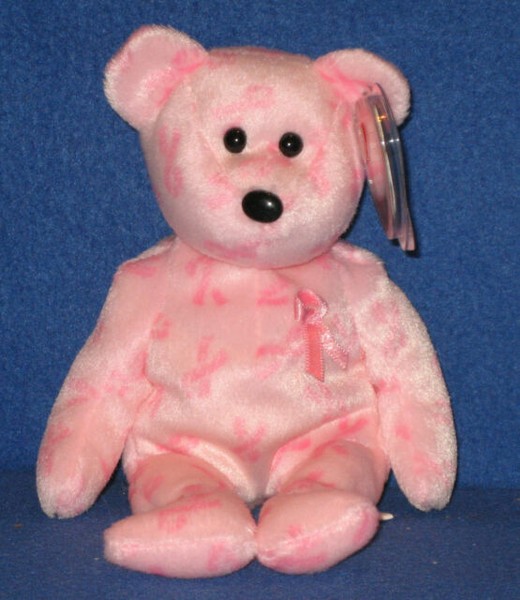 2008 Ty Beanie Baby Babies Original Breast Cancer Support Bear Retired ...
