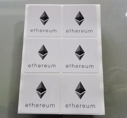 6pcs. Ethereum Logo Stickers Self-adhesive Cryptocurrency Label 4x4cm ...