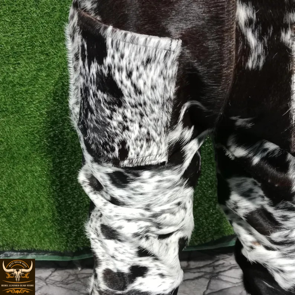 Genuine Cowhide Leather Pants Natural Hair-On Cow Skin Western Rodeo ...