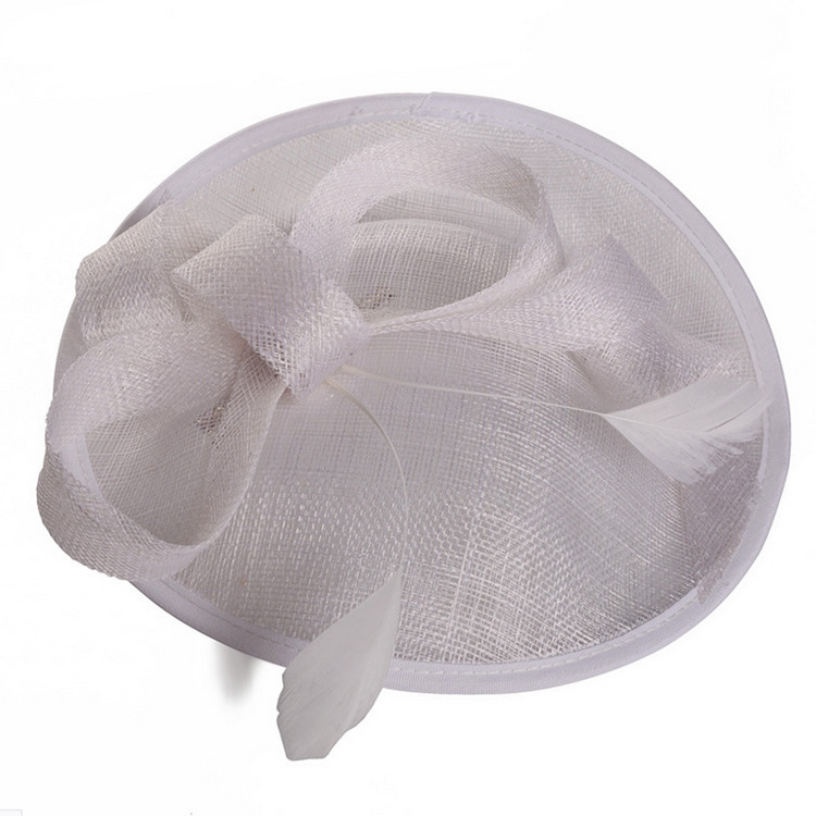 Women Wedding Party Hat Retro Feather Tulle Formal Party Hats Cambric ...