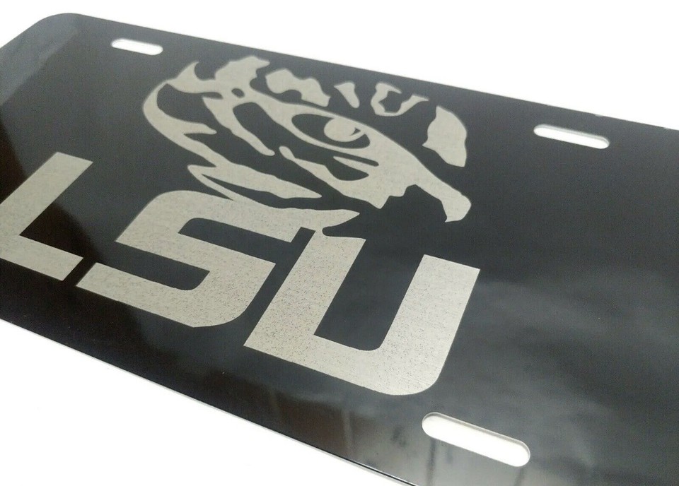 LSU Tigers aluminum license plate laser etched car front tag Man Cave ...