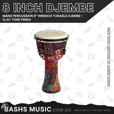 MANO PERCUSSION 8″ Wrench Tunable Djembe – Clay Tone Finish | eBay ...