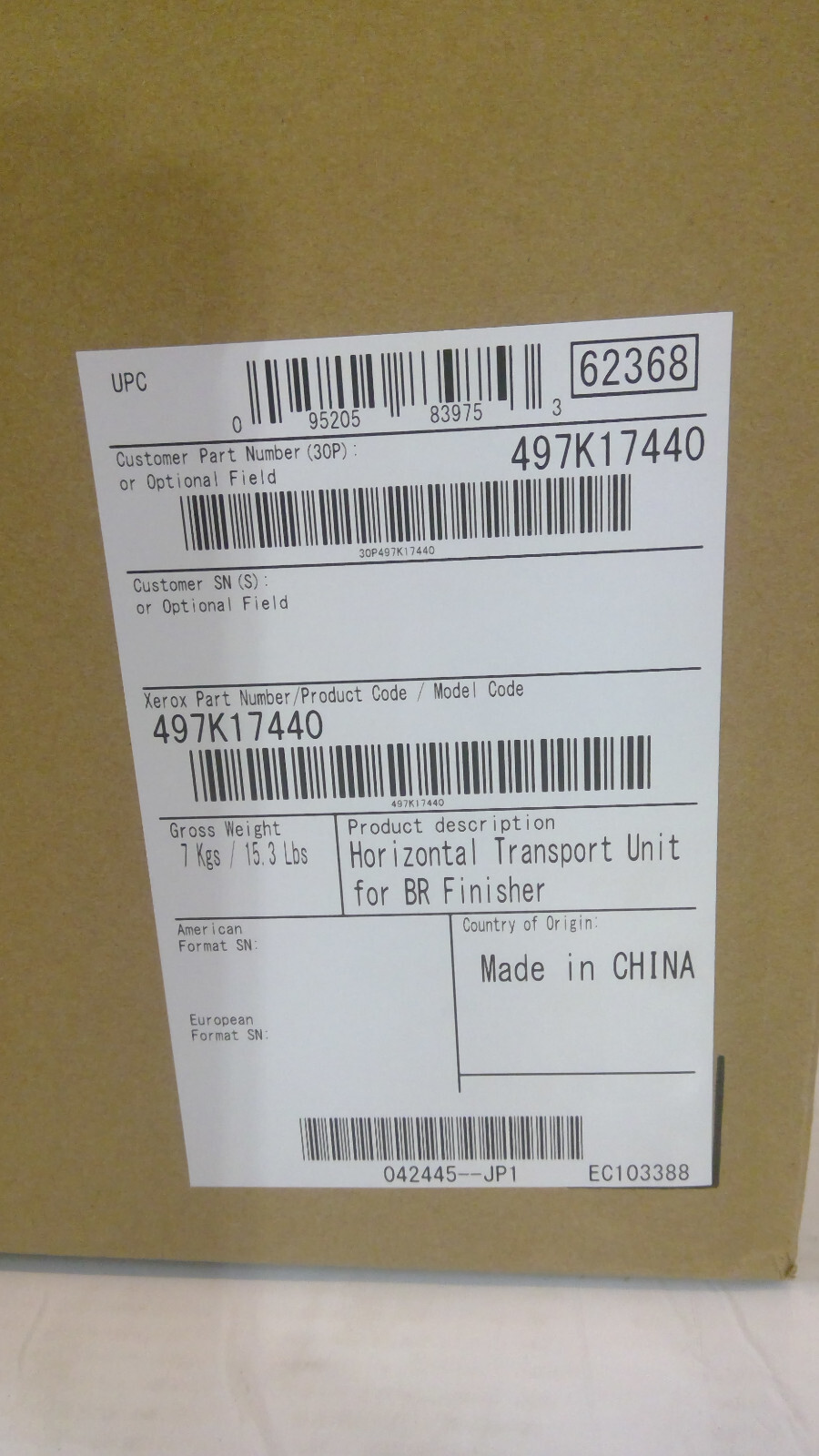 Genuine Xerox VersaLink C8000DT/C9000DT Horizontal Transport Kit ...