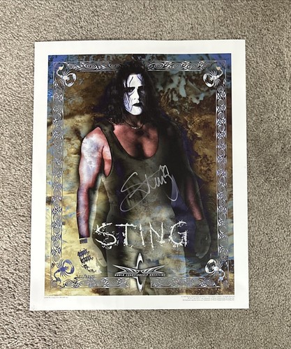 VTG 1999 "The Icon" Sting Signed 14x18 Print Wcw WWE WWF Somerset House ...