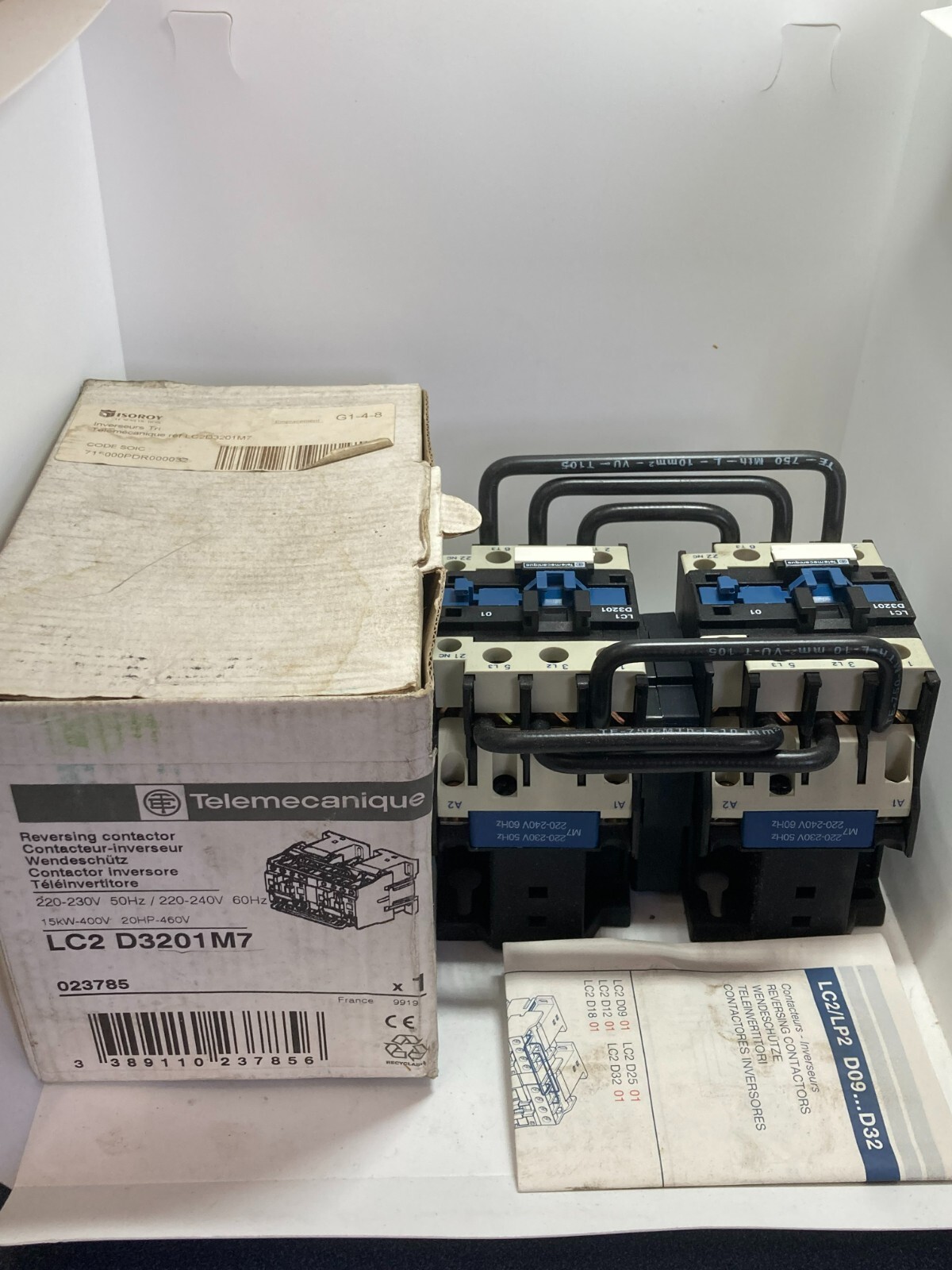 TELEMECANIQUE LC2 D3201M7 REVERSING CONTACTOR 220-230V 50HZ/ 220-240V ...