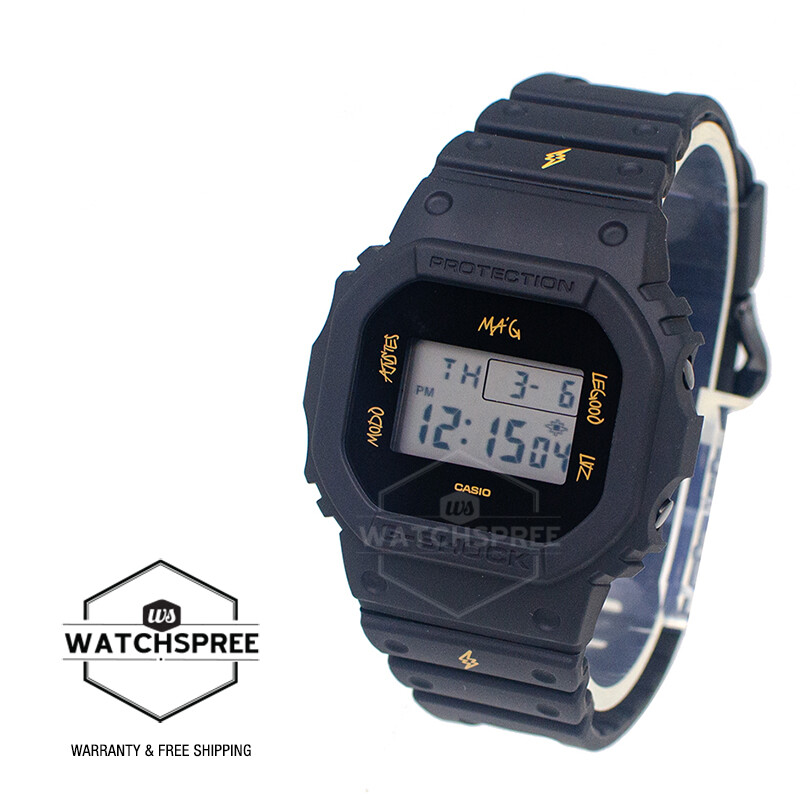 Casio G-Shock x J Balvin Model Yellow Resin Band Watch DWE-5600JB-1A9 ...