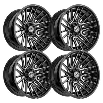(Set-4) XF Off-Road XF-234 20x10 6x135/6x139.7 -24mm Black Milled ...