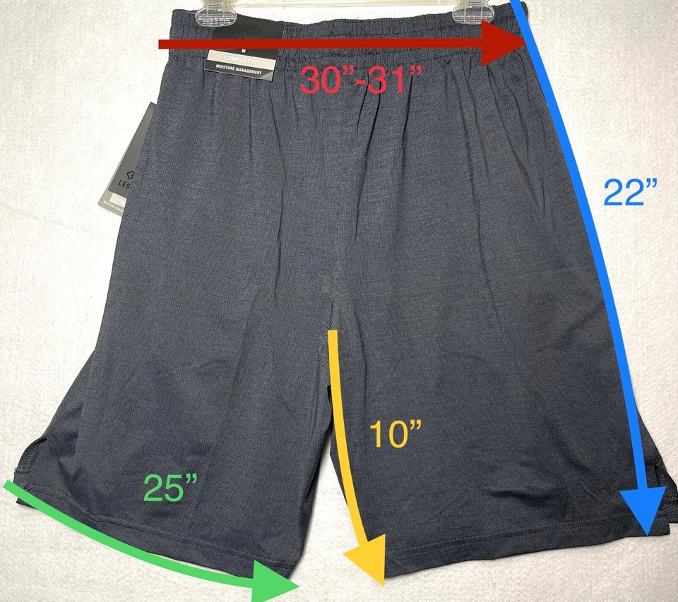 Mens Active Shorts Leg3nd Comfort Fit Athletic Pant Moisture Management ...