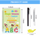 4 PC Reusable Grooved Writing Books for Kids, Magic Copy Books,Reusable ...