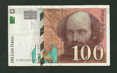 France 100 Cent Francs 1998 Pick #158A World Banknote Currency Paper ...