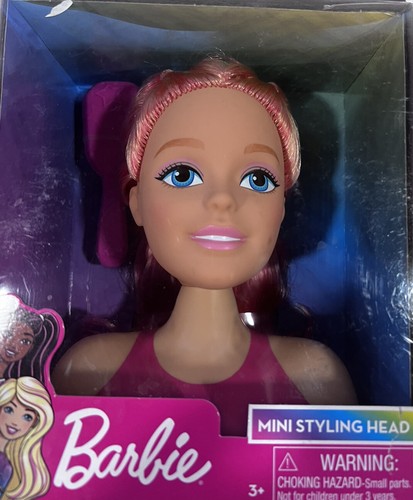 Barbie Mini Styling Head with Pink Color Highlights & Hair Brush (A1 ...
